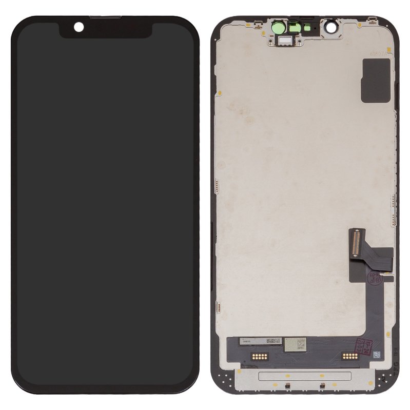 LCD compatible with iPhone 14, (black, with frame, AAA, (TFT)) - All Spares