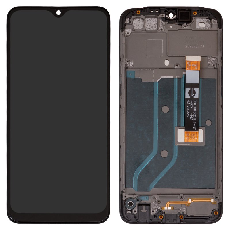 LCD compatible with Oppo A12, A12s, A5s, (black, with frame, Original ...