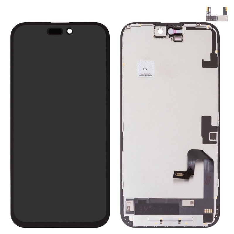 LCD compatible with iPhone 16 Plus, (black, with frame, HC, without IC ...